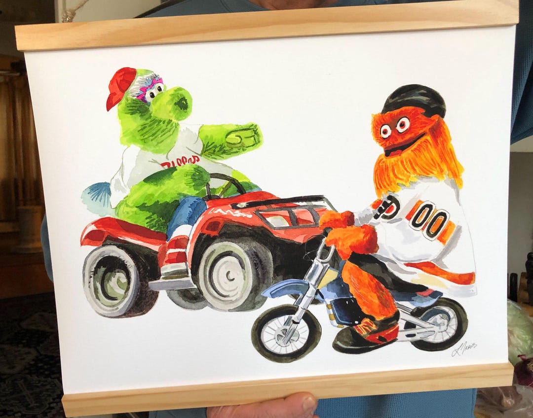 Gritty & Phanatic Watercolor Print: Philadelphia Sports Mascots Art - Etsy