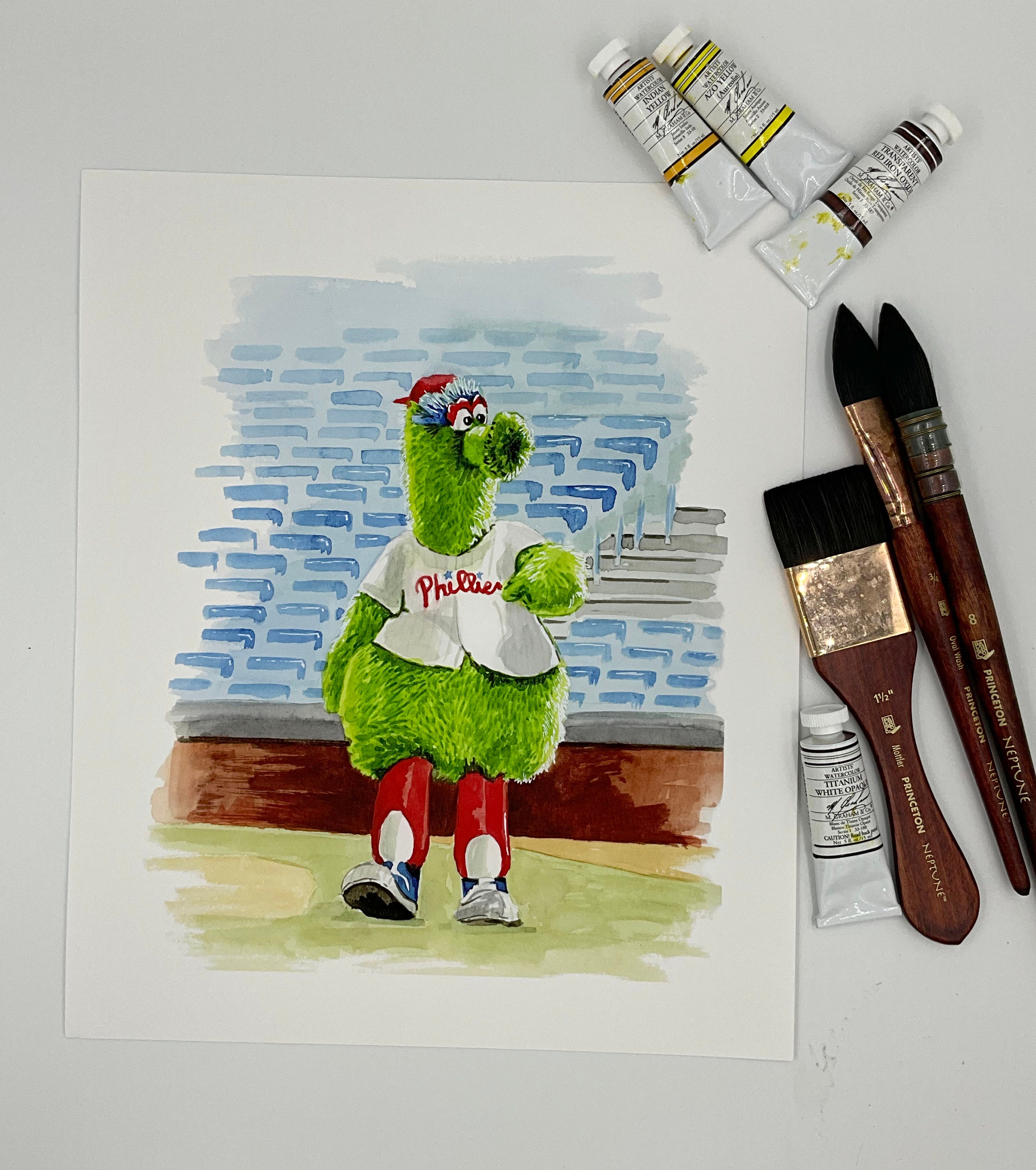 Phanatic the Mascot Wall Art Print of Watercolor Painting - Etsy