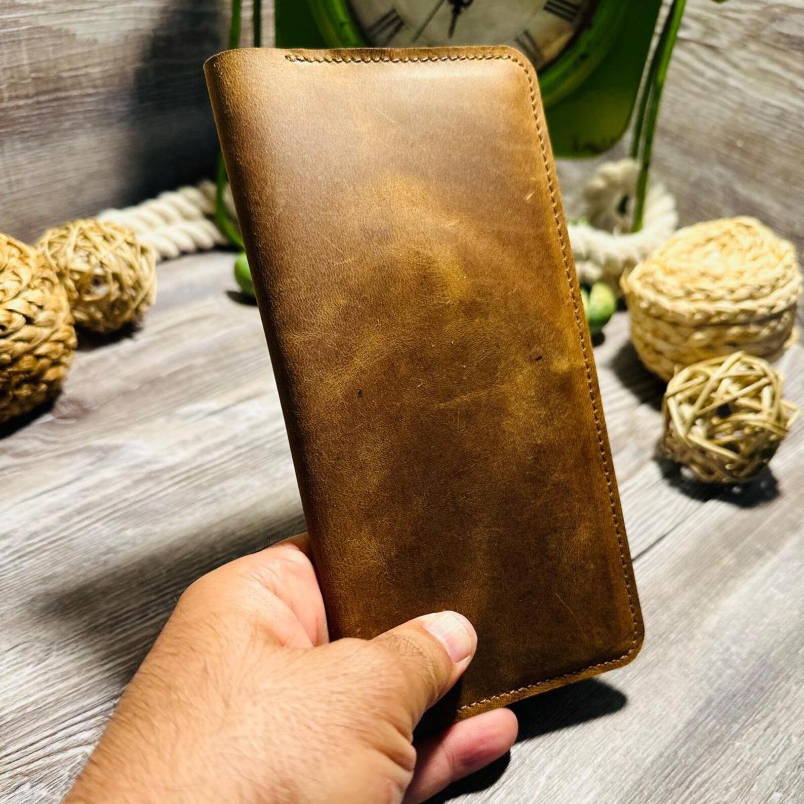 Leather Checkbook Cover, Leather Check Holder, Personalized Leather ...