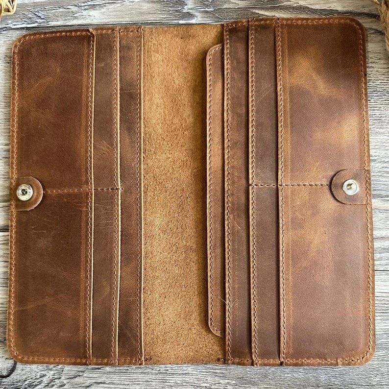 Leather Checkbook Cover, Leather Check Holder, Personalized Leather ...