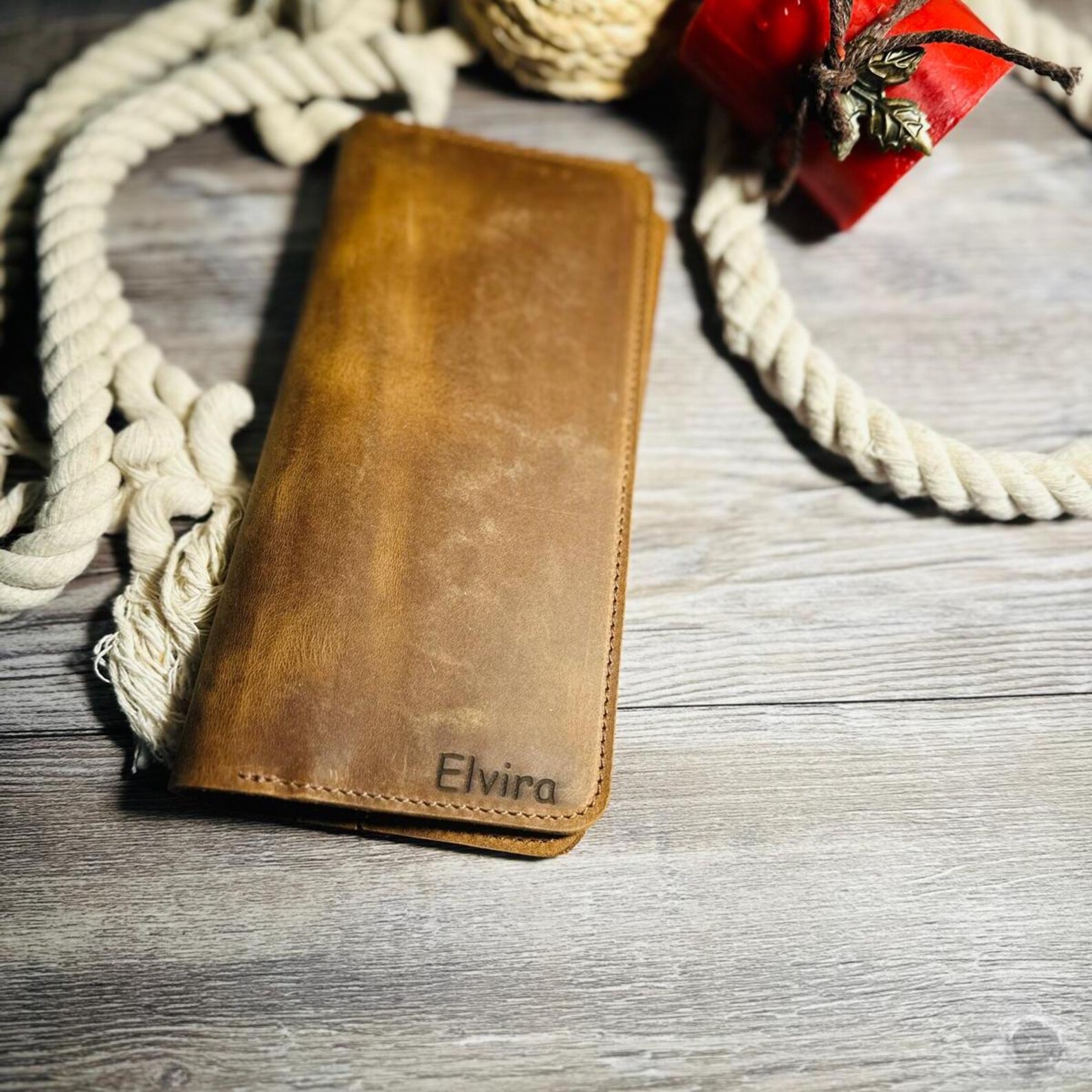 Leather Checkbook Cover, Leather Check Holder, Personalized Leather ...