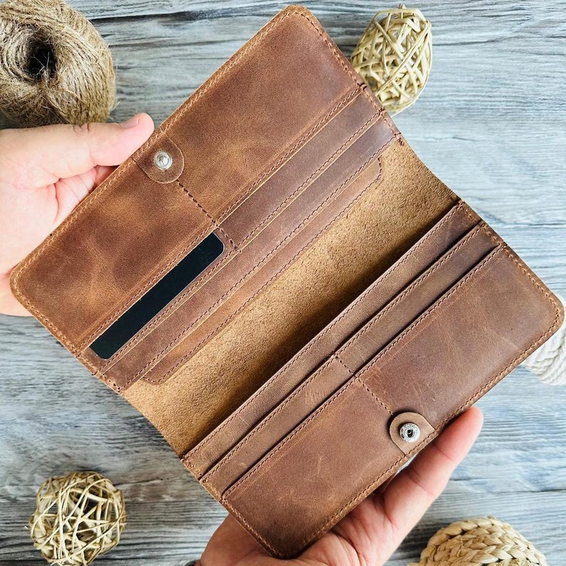 Leather Checkbook Cover, Leather Check Holder, Personalized Leather ...