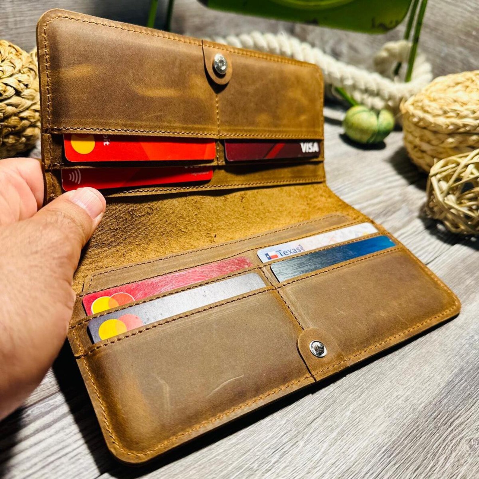 Leather Checkbook Cover, Leather Check Holder, Personalized Leather ...