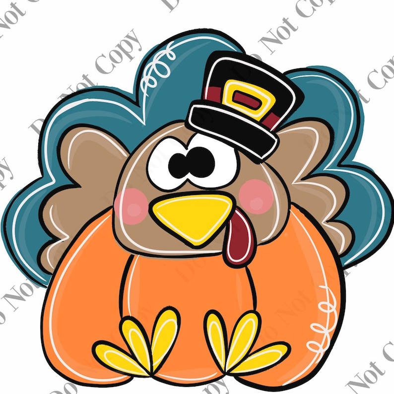 Doodle Turkey PNG - Etsy