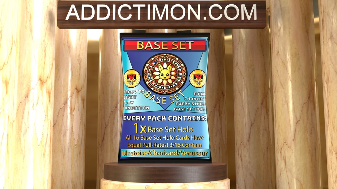 BASE SET Pack: 1st Ever Pokémon Set WOTC Vintage Pokémon 1999 Lp-hp ...