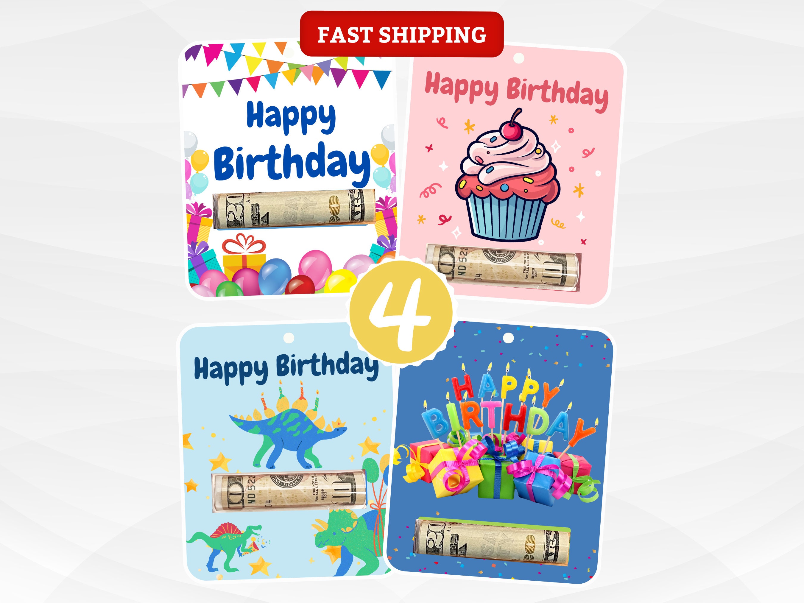 Kids Birthday Money Card, Money Holder, Money Card, Birthday Cash Gift ...