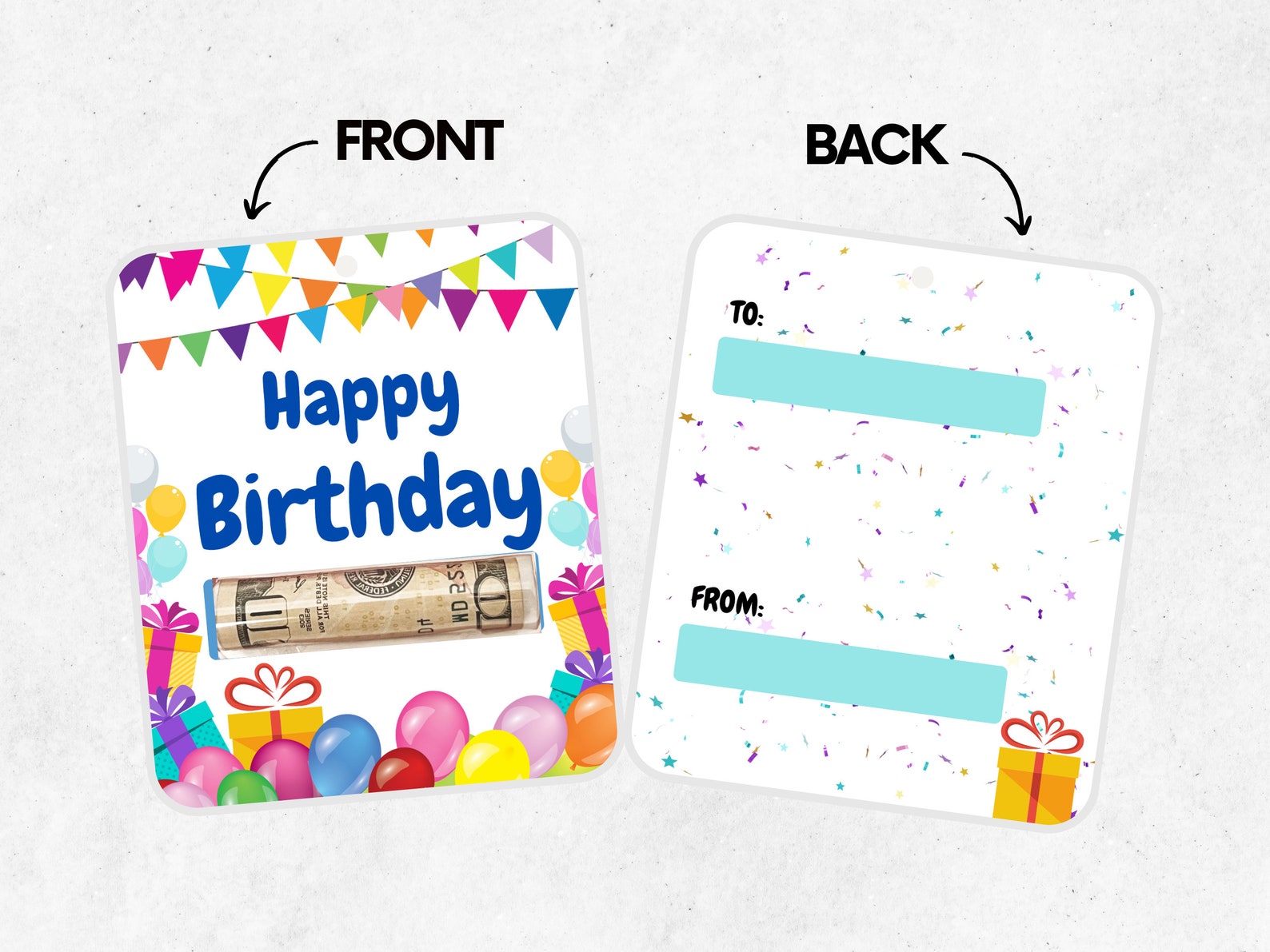 Kids Birthday Money Card, Money Holder, Money Card, Birthday Cash Gift ...