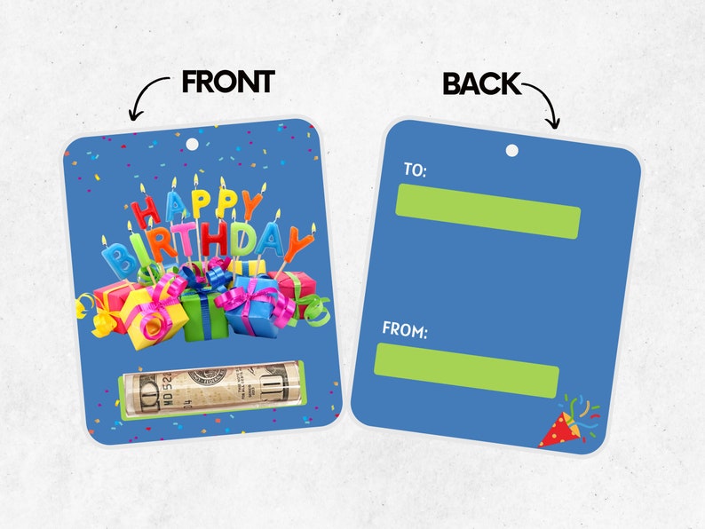 Kids Birthday Money Card, Money Holder, Money Card, Birthday Cash Gift ...