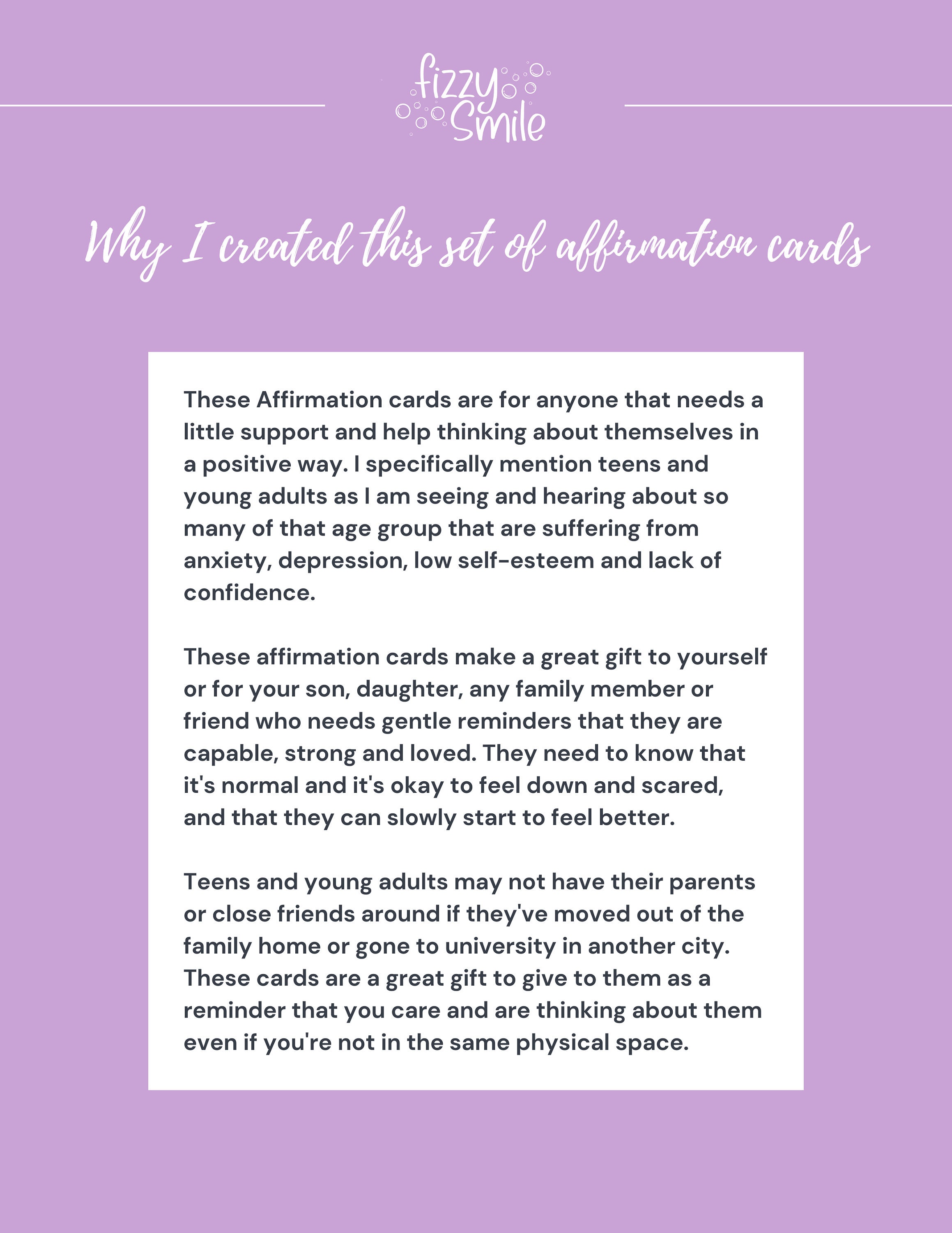 Printable Affirmation Cards for Teens and College Students Digital ...