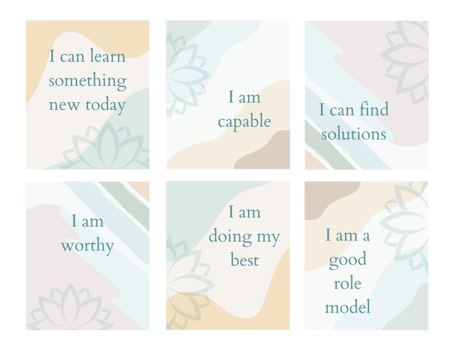 Printable Affirmation Cards for Teens and College Students Digital ...