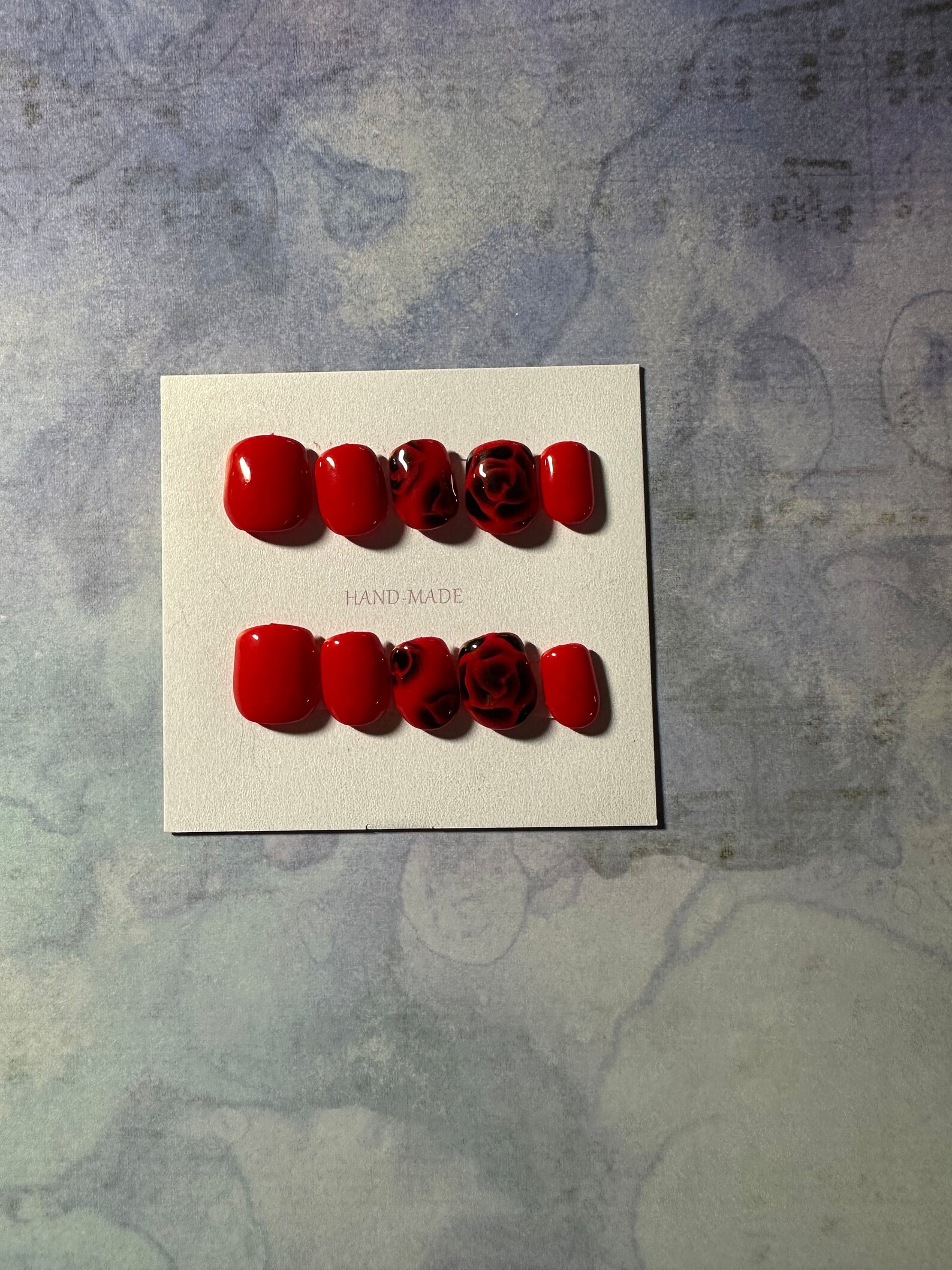 Red Rose Blooming Nails - Etsy