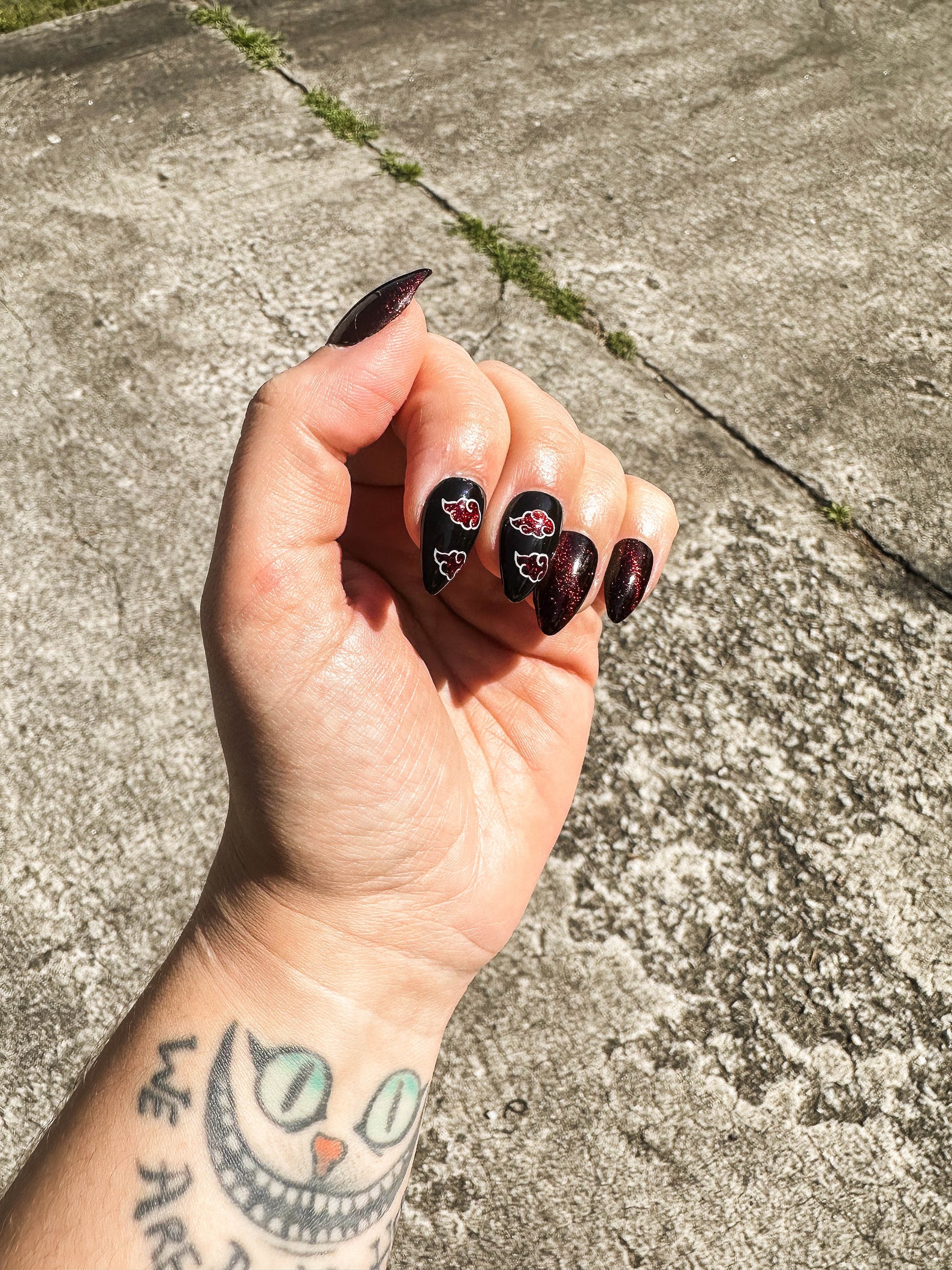 Naruto Inspired Akatsuki Press on Nails - Etsy