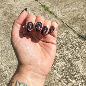 Naruto Inspired Akatsuki Press on Nails - Etsy