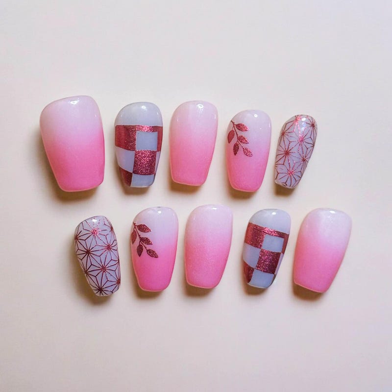 Nezuko Nails - Etsy