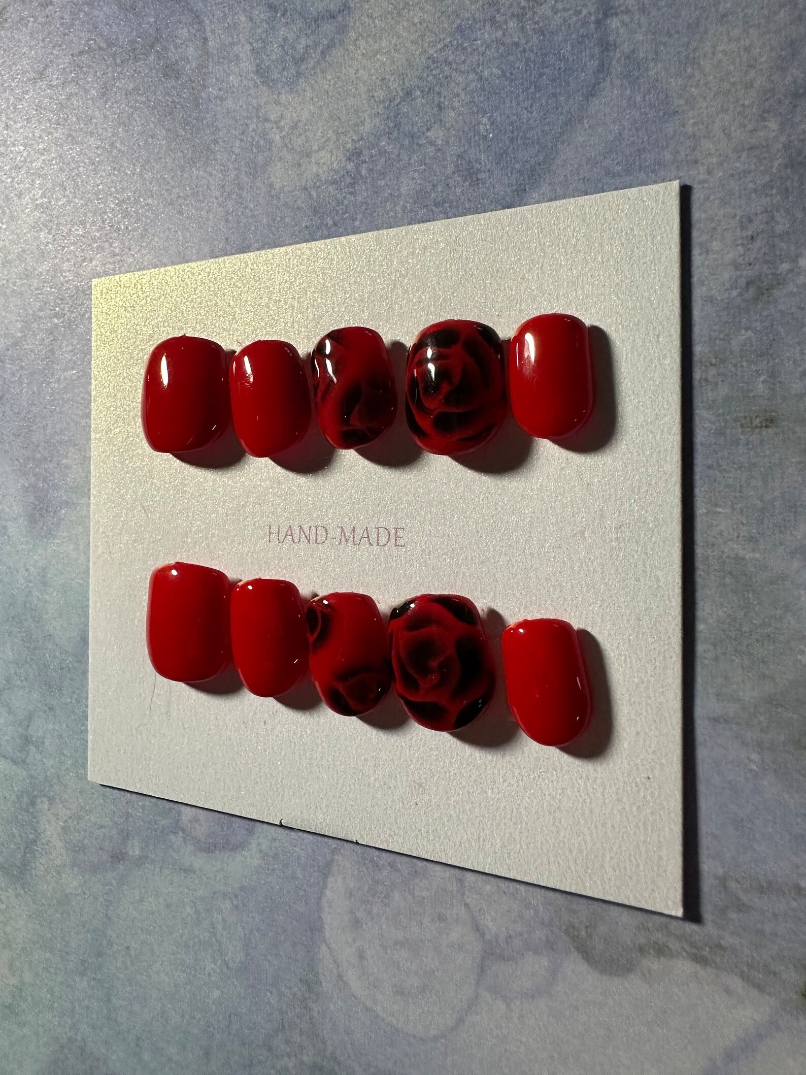 Red Rose Blooming Nails - Etsy