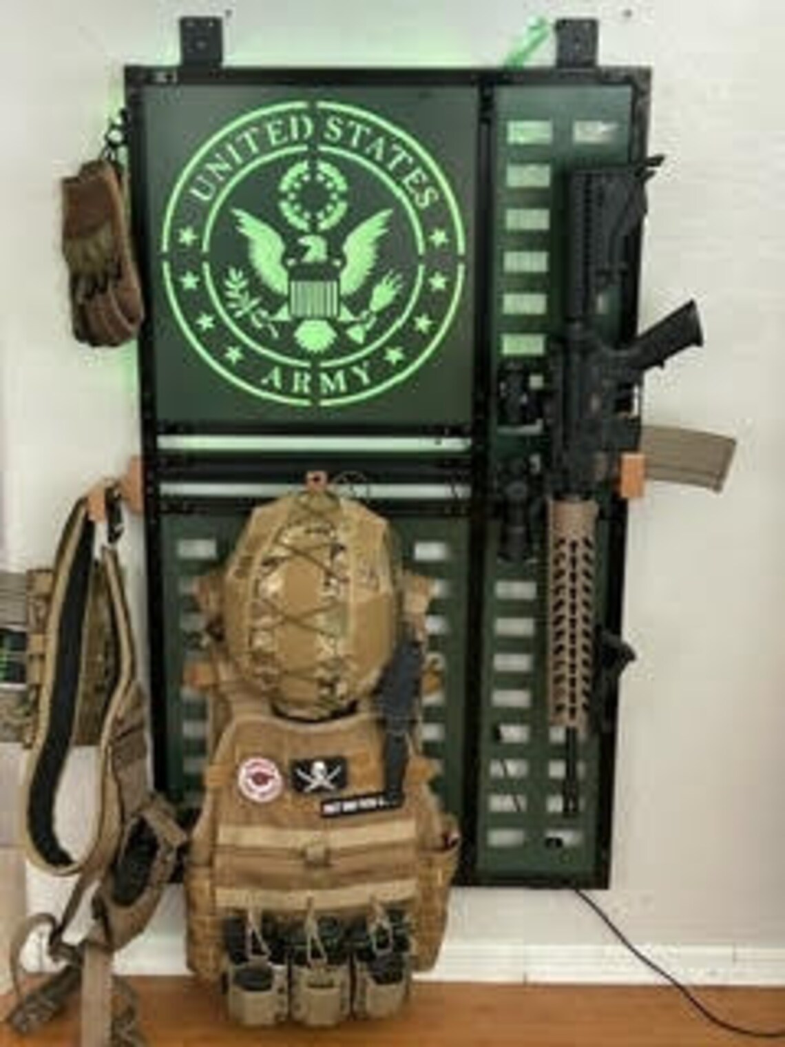 Customizable Firearm Wall Display – Military Insignia, Home Defense - Etsy