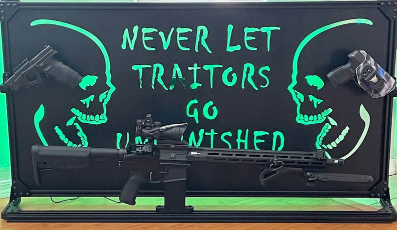 Gun Wall Decor TRAITORS Design Bold Firearm Display for Home Defense ...