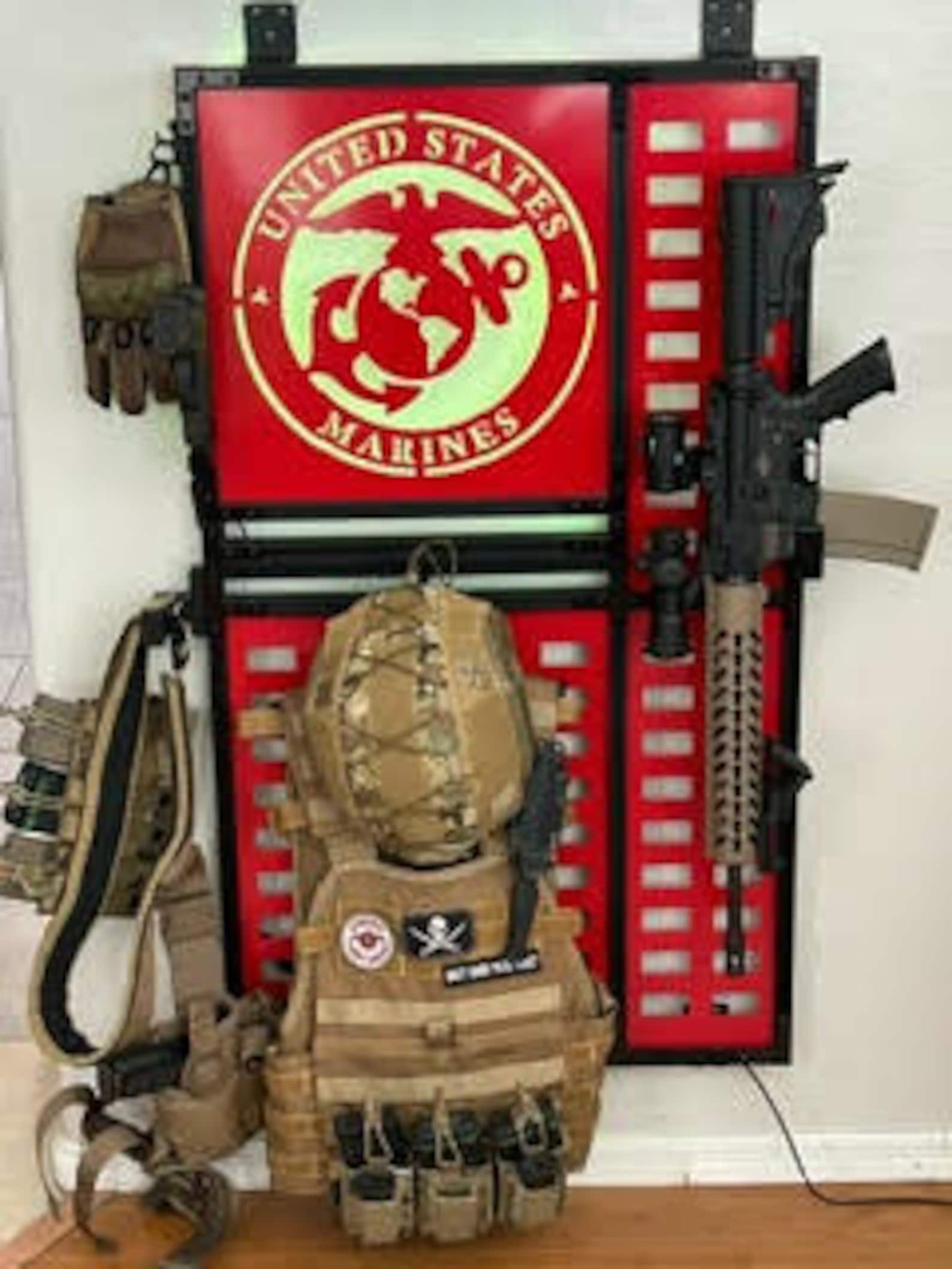 Customizable Firearm Wall Display – Military Insignia, Home Defense - Etsy