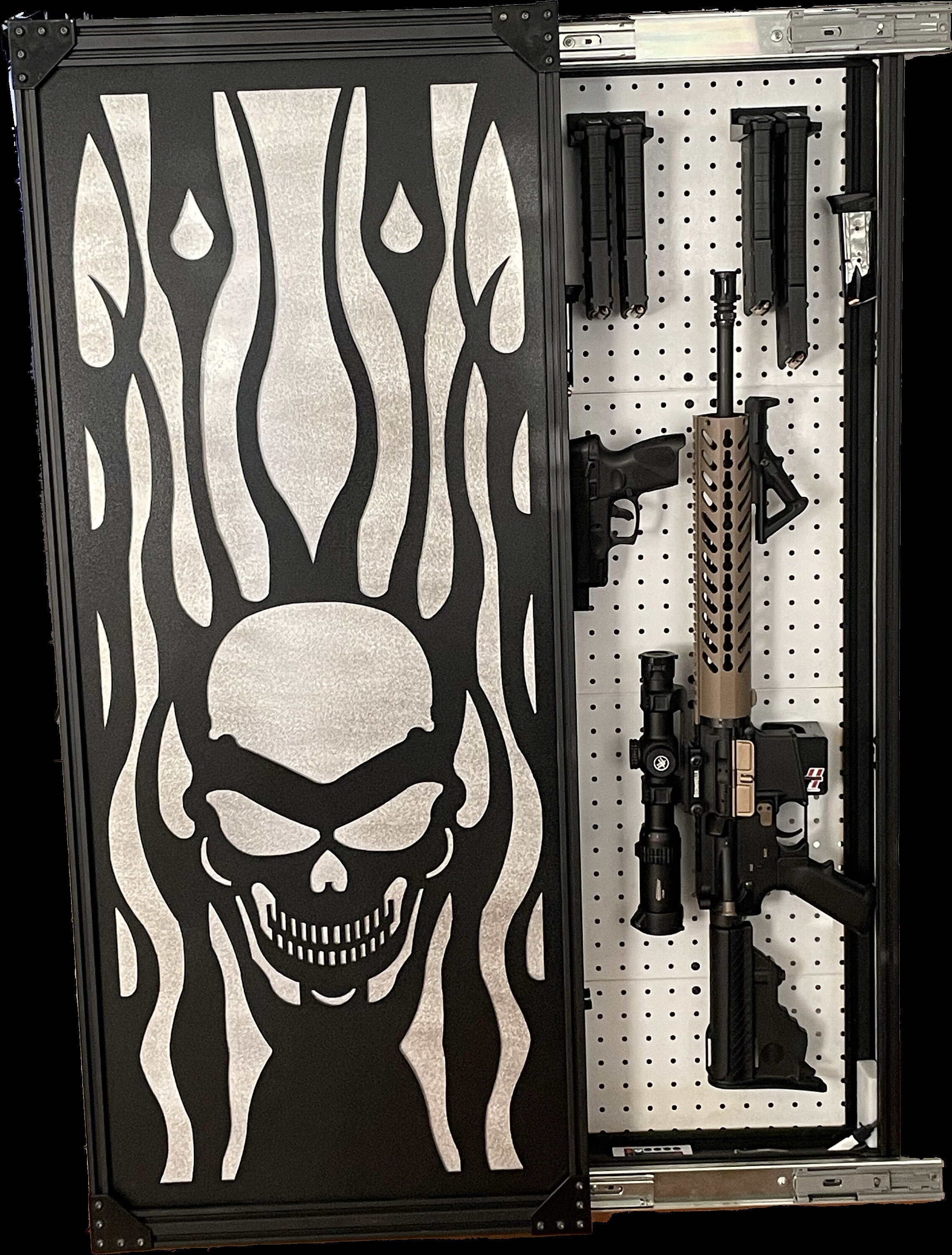In-wall Hidden Gun Cabinet Large Concealed Firearm Storage Customizable ...