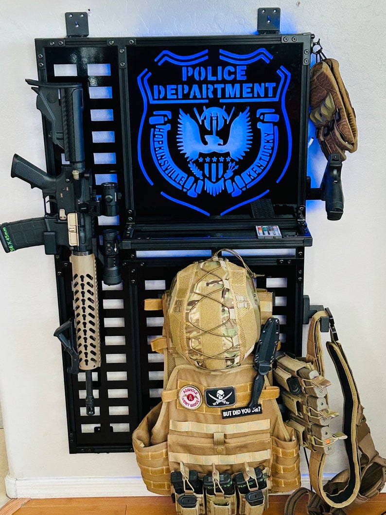 Customizable Firearm Wall Display – Military Insignia, Home Defense - Etsy
