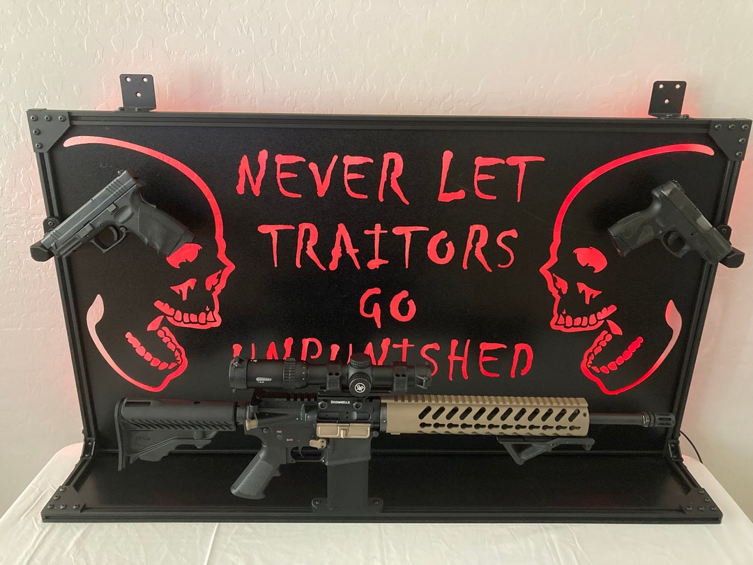 Gun Wall Decor TRAITORS Design Bold Firearm Display for Home Defense ...