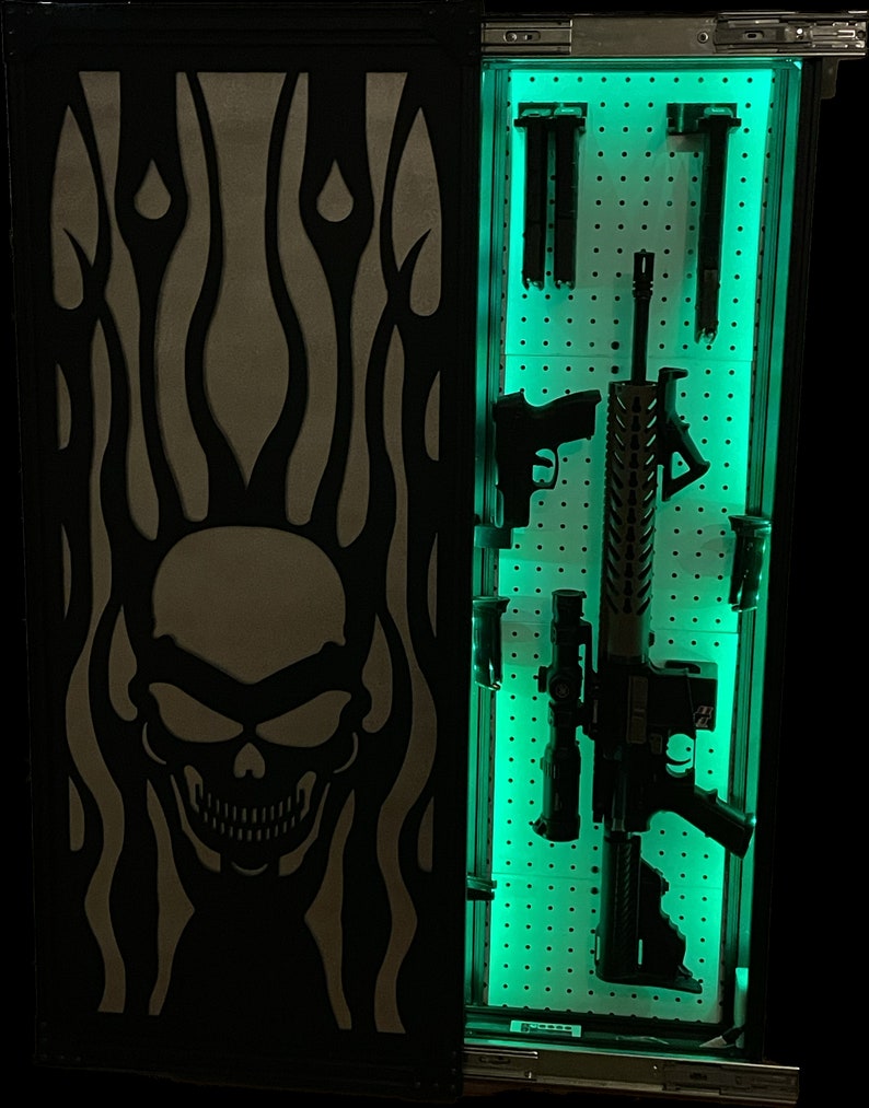 Large In-wall Hidden Gun Cabinet - Secure Concealed Firearm Storage ...