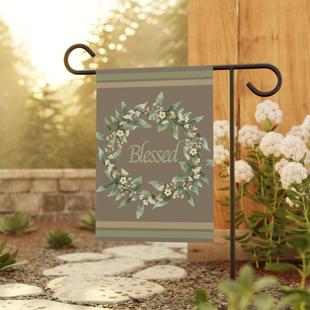 Garden Banner, Blessed Floral Flags for Home Decor, Outdoor Yard Sign ...