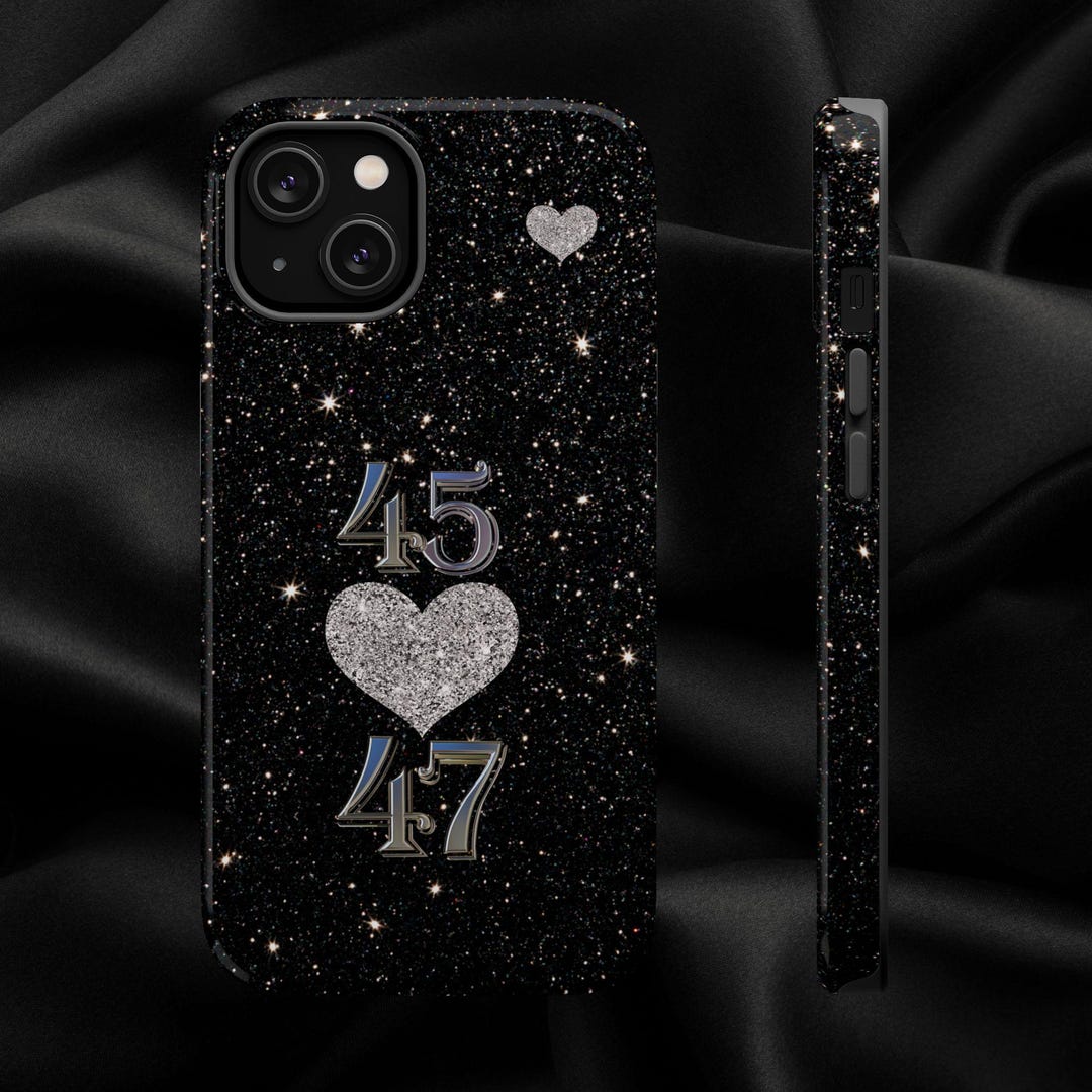 Glitter Magnetic MAGA iPhone Case- 45/47 With Heart - Etsy