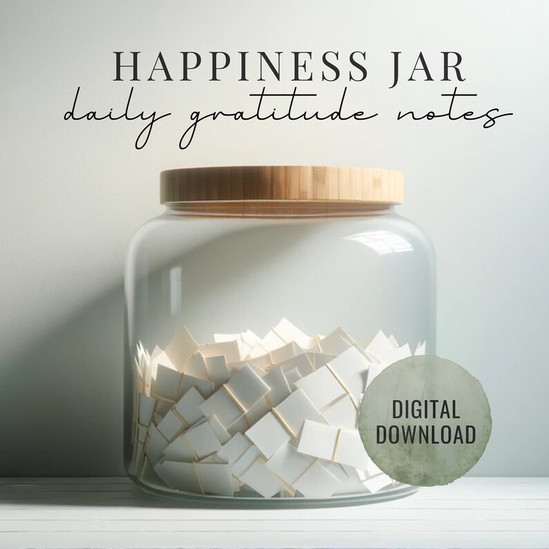 2024 Gratitude Jar and Daily Happiness Journal Printables for - Etsy