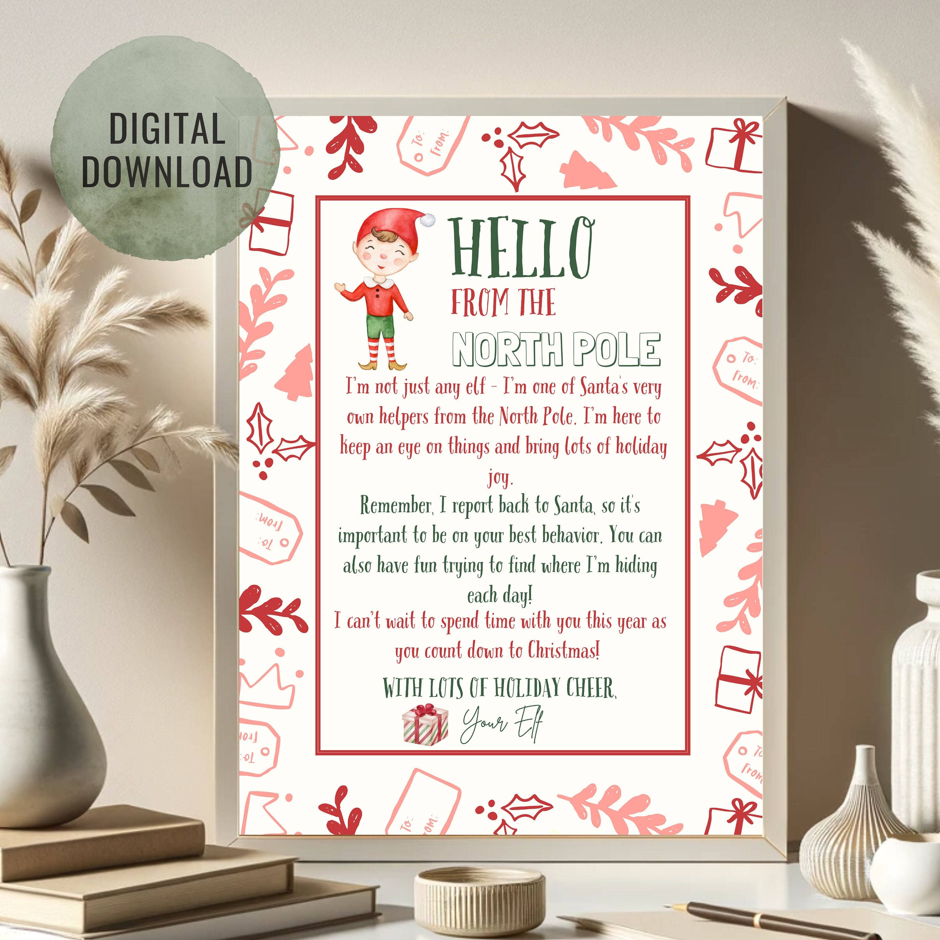 Carta de Elf en el Estante Carta de Llegada de Elf Carta de - Etsy México
