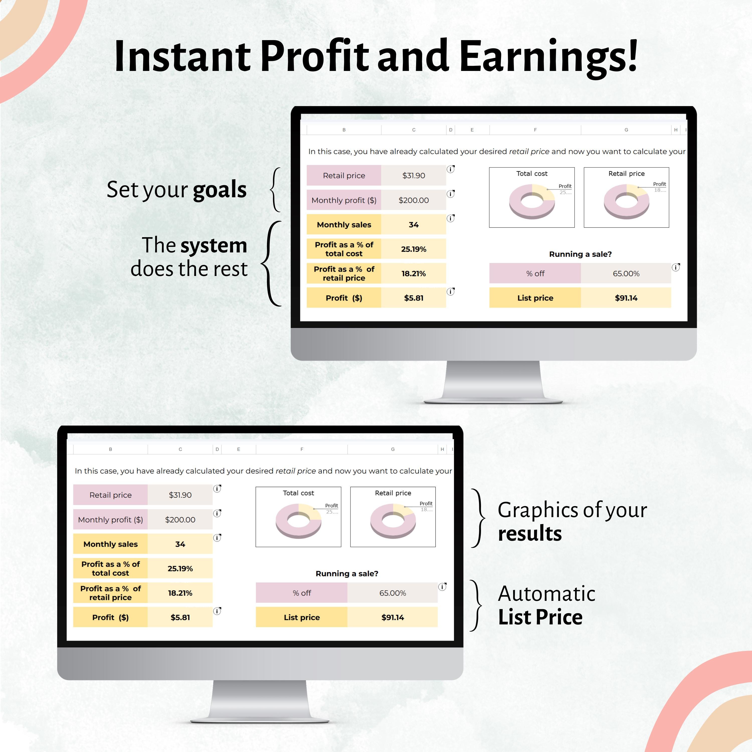 Etsy Fee, Profit and Pricing Calculator P.O.D. Pricing Tool With Etsy ...