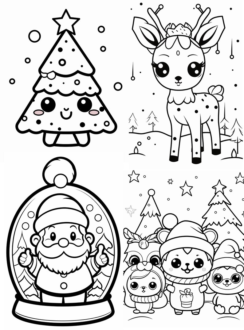 40 Kawaii Christmas Coloring Pages, Cute Coloring, Cute Kawaii, Kawaii ...