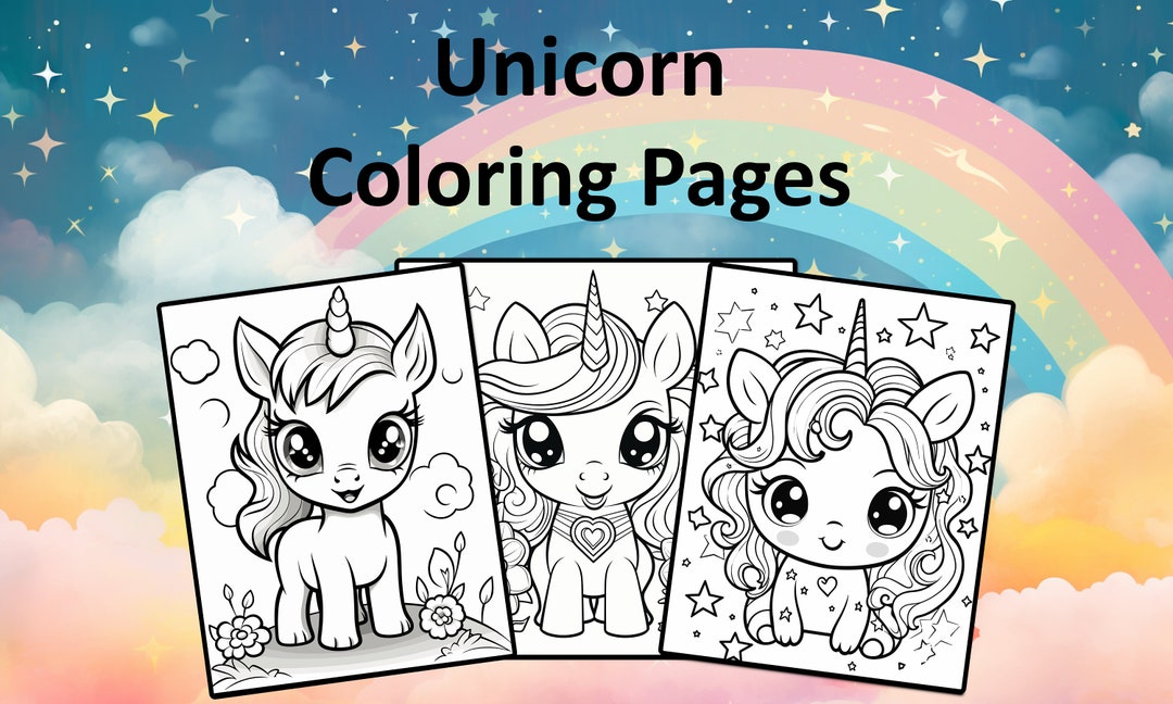 40 Cute Unicorn Coloring Pages for Kids, Kawaii Unicorn Coloring Pages ...