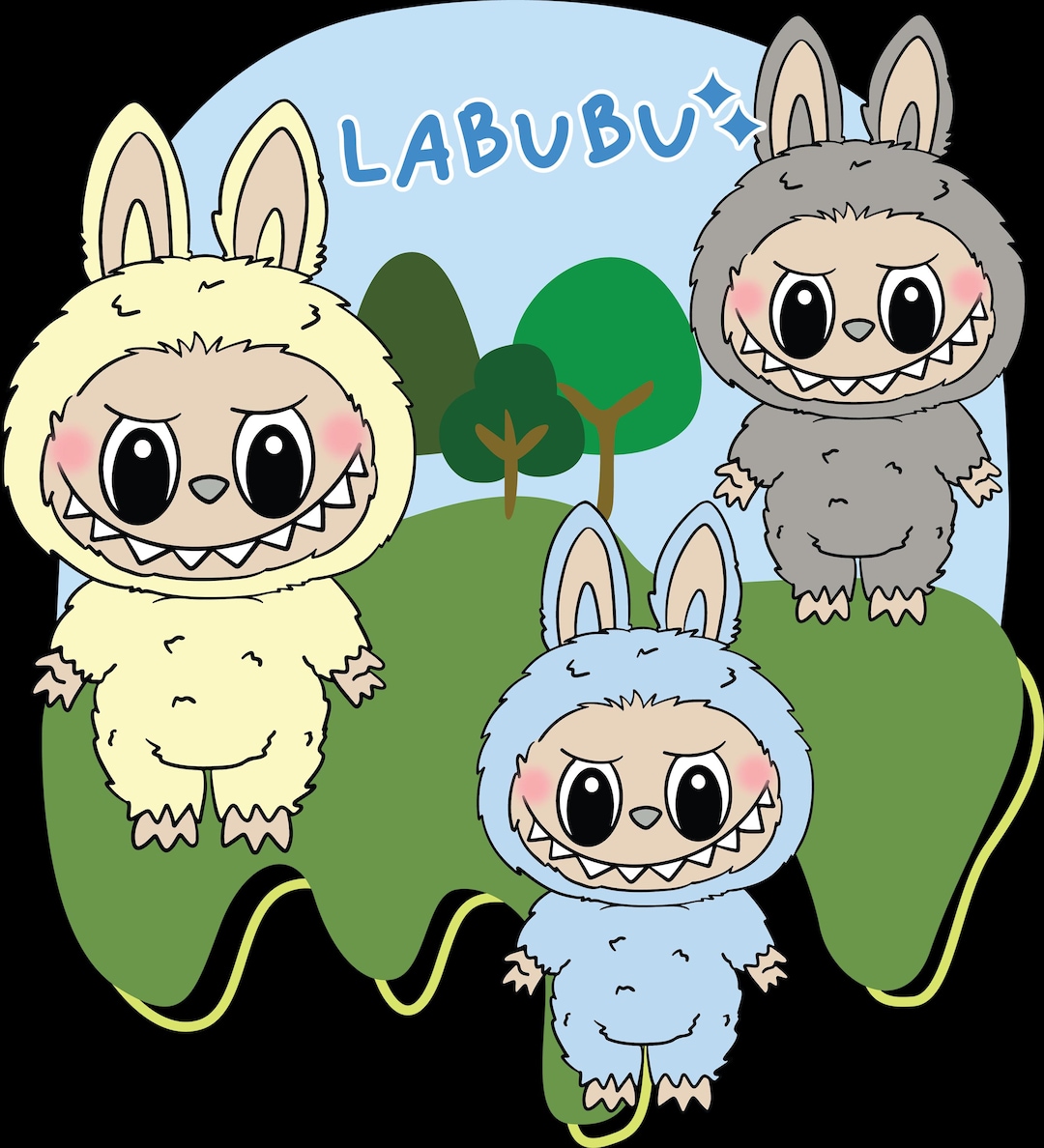 Cute Labubu Inspired Art PNG | Kawaii Printable Digital Download ...