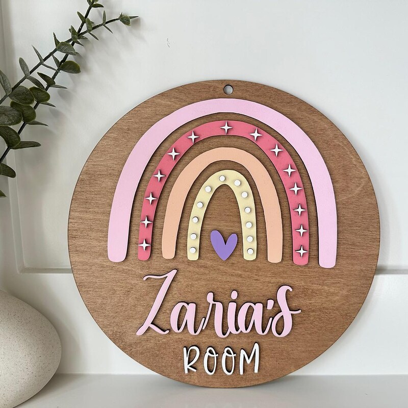 Rainbow Name Sign - Etsy