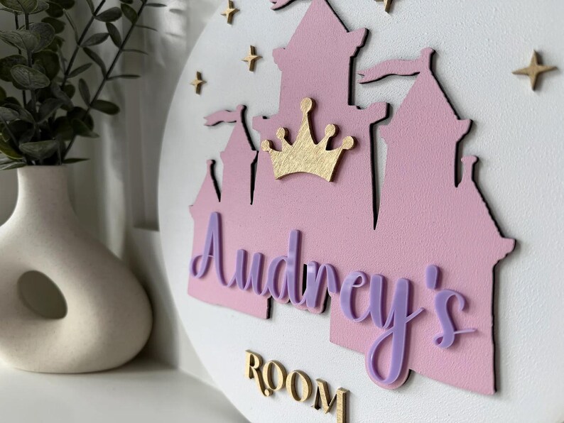 Princess Castle Name Sign Princess Door Sign Girls Door Sign Girls ...