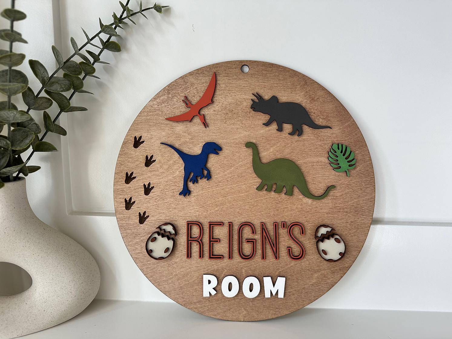 Dinosaur Door Name Sign, Personalized Dinosaur Gift, Dinosaur Room Sign ...