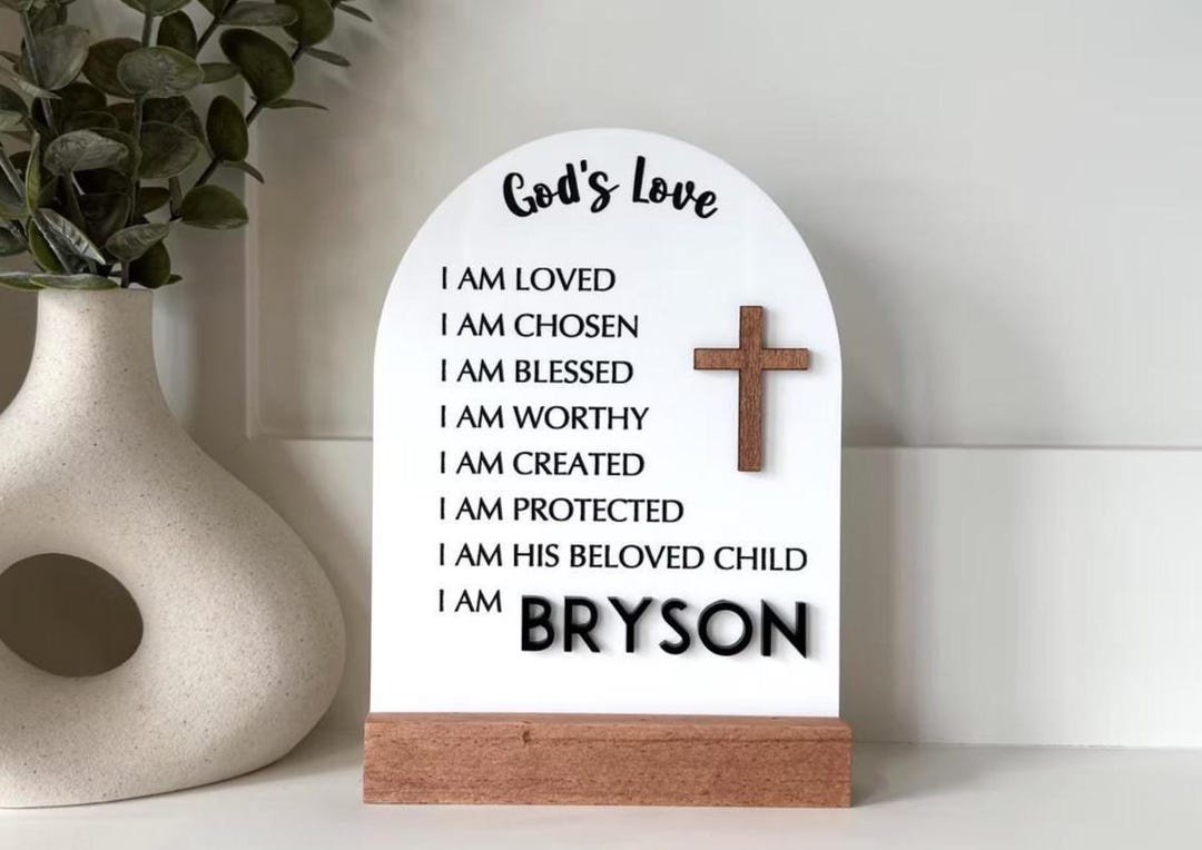 Child of God I AM Affirmation Sign, Personalized Baptism Gift, Custom ...