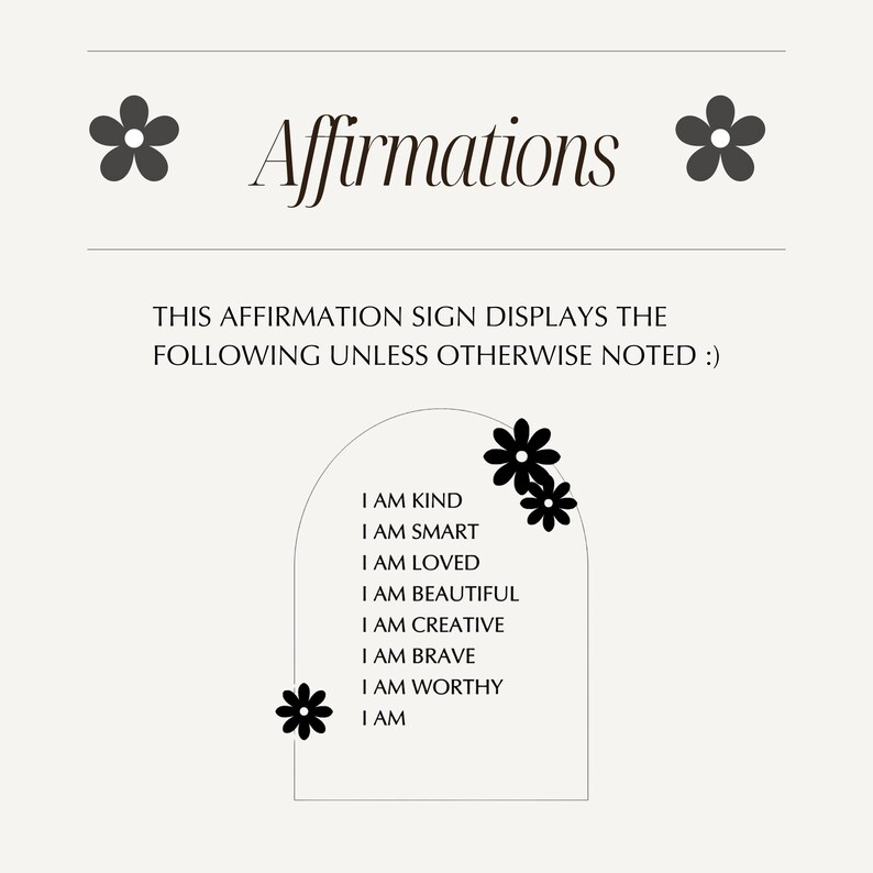 Acrylic Daisy Affirmation Sign for Girls Name Floral Room Decor for ...
