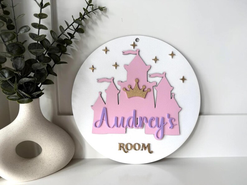 Princess Castle Name Sign Princess Door Sign Girls Door Sign Girls ...