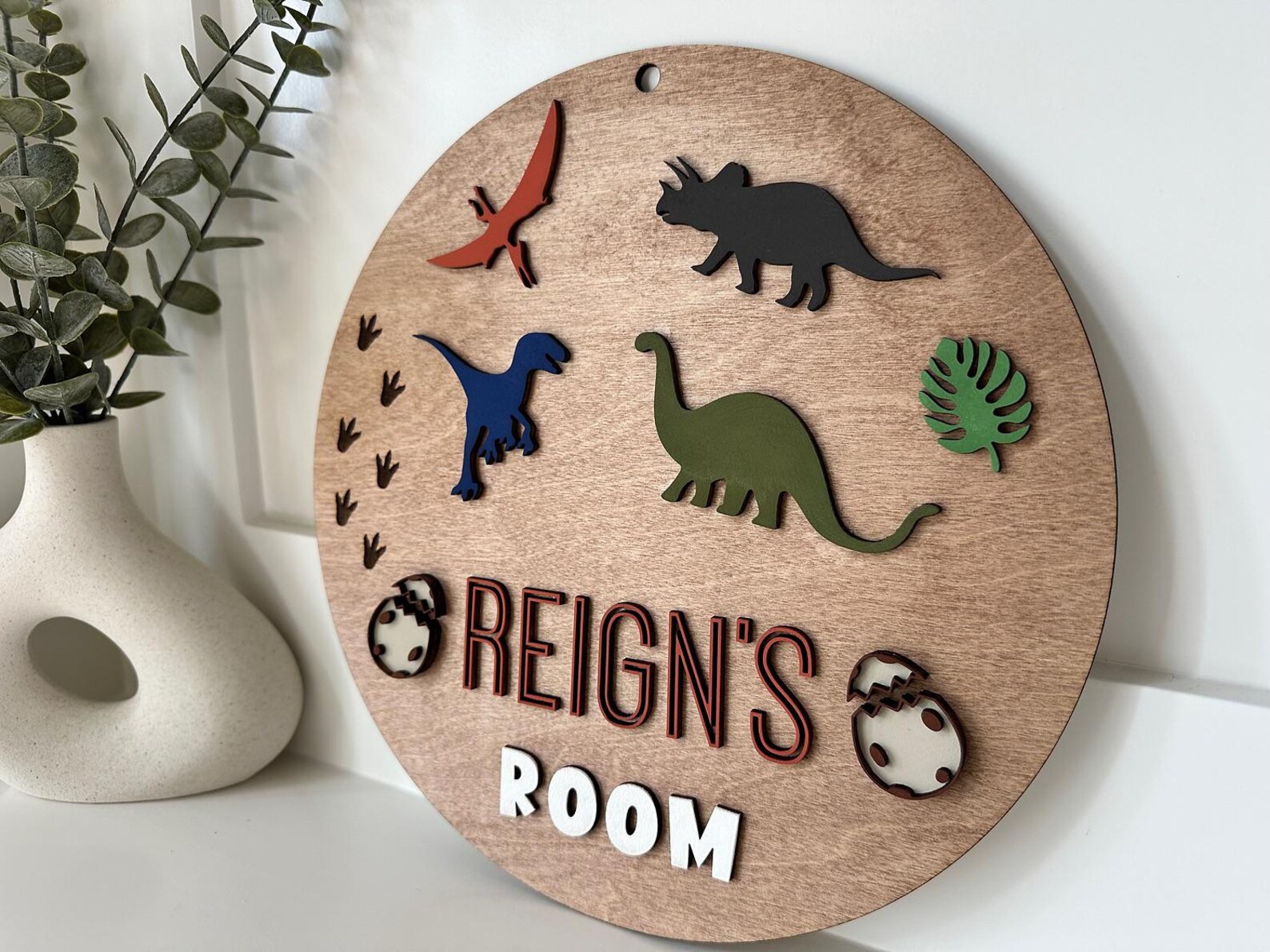 Dinosaur Door Name Sign, Personalized Dinosaur Gift, Dinosaur Room Sign ...