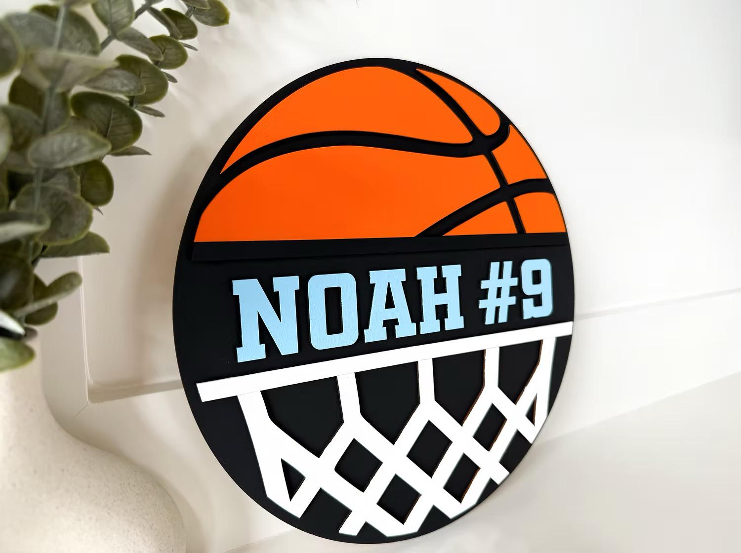 Custom Basketball Sports Name Sign Personalized Basketball Birthday ...
