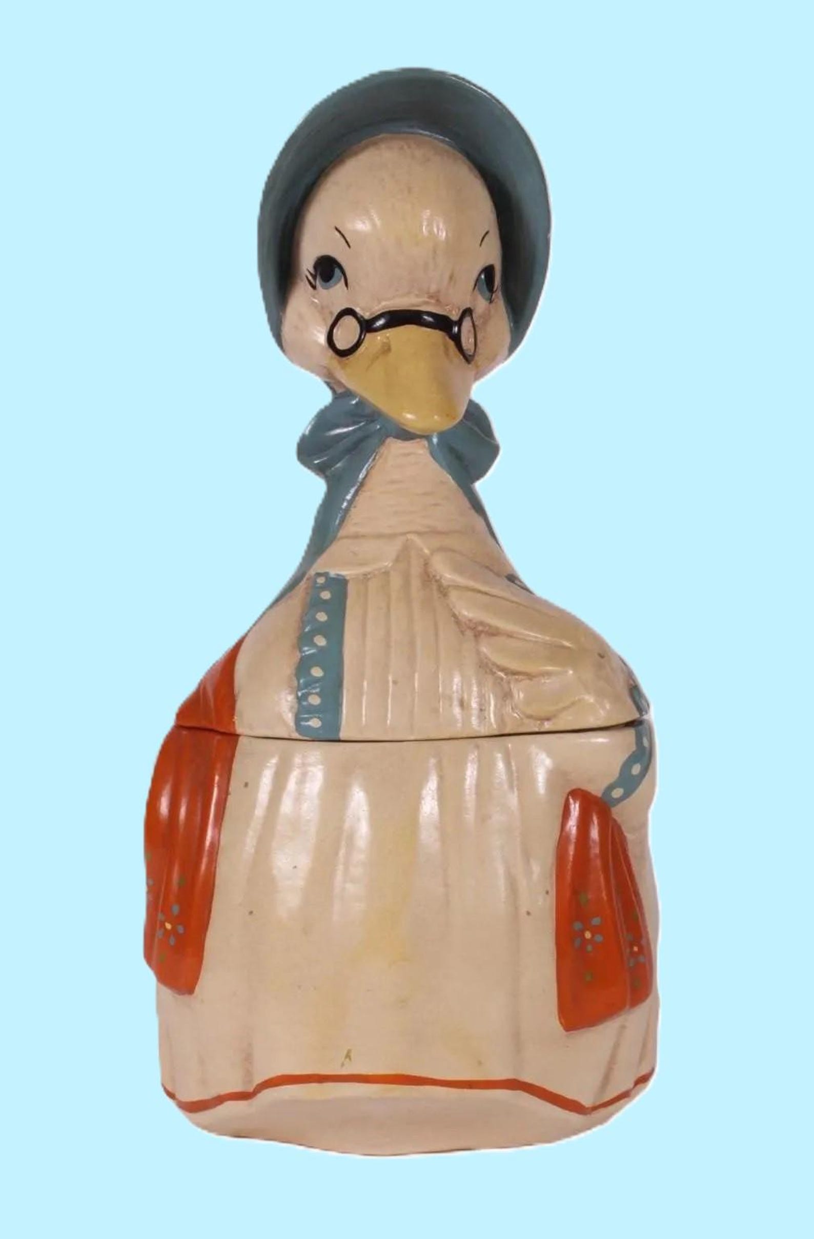 Vintage Twin Winton Mother Goose Cookie Jar. Hand-painted. Dressed in a ...