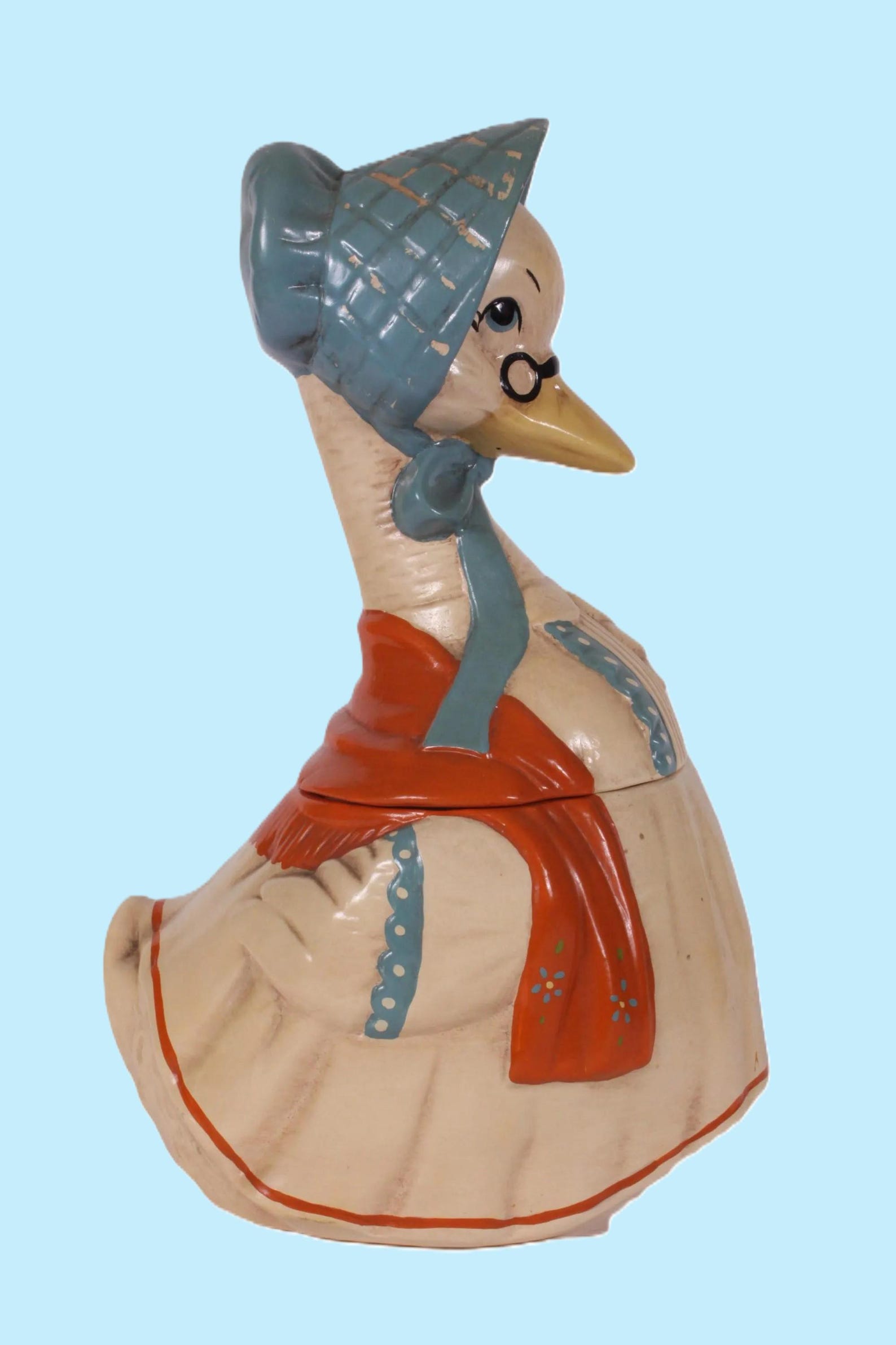 Vintage Twin Winton Mother Goose Cookie Jar. Hand-painted. Dressed in a ...