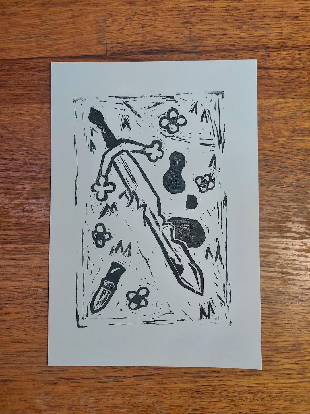 The Claymore -lino Cut Print - Etsy