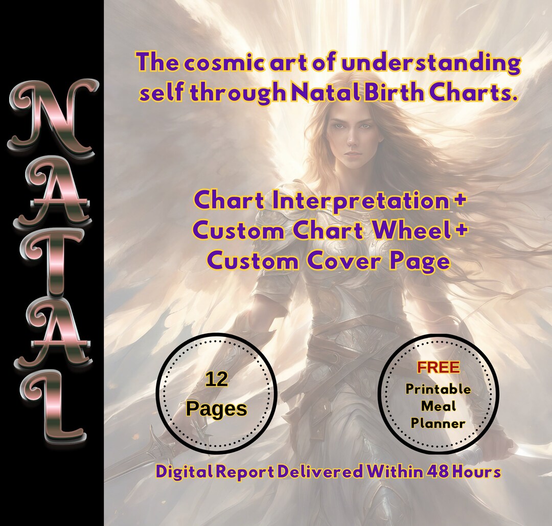 Printable Natal Birth Chart Interpretation Natal Wheel Unique - Etsy