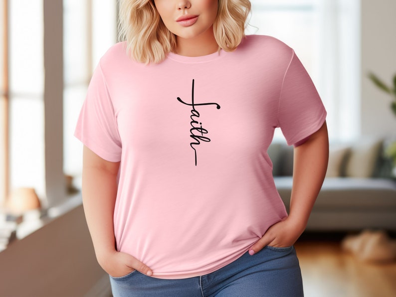 Faith T-shirt: Christian Crewneck Cotton Tee, Spiritual Gift - Etsy