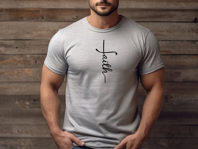Faith T-shirt: Christian Crewneck Cotton Tee, Spiritual Gift - Etsy