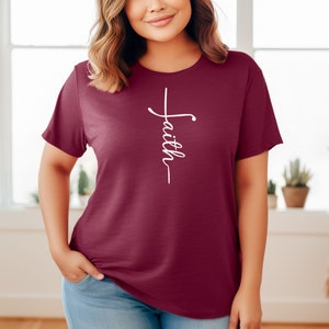 Faith T-shirt: Christian Crewneck Cotton Tee, Spiritual Gift - Etsy