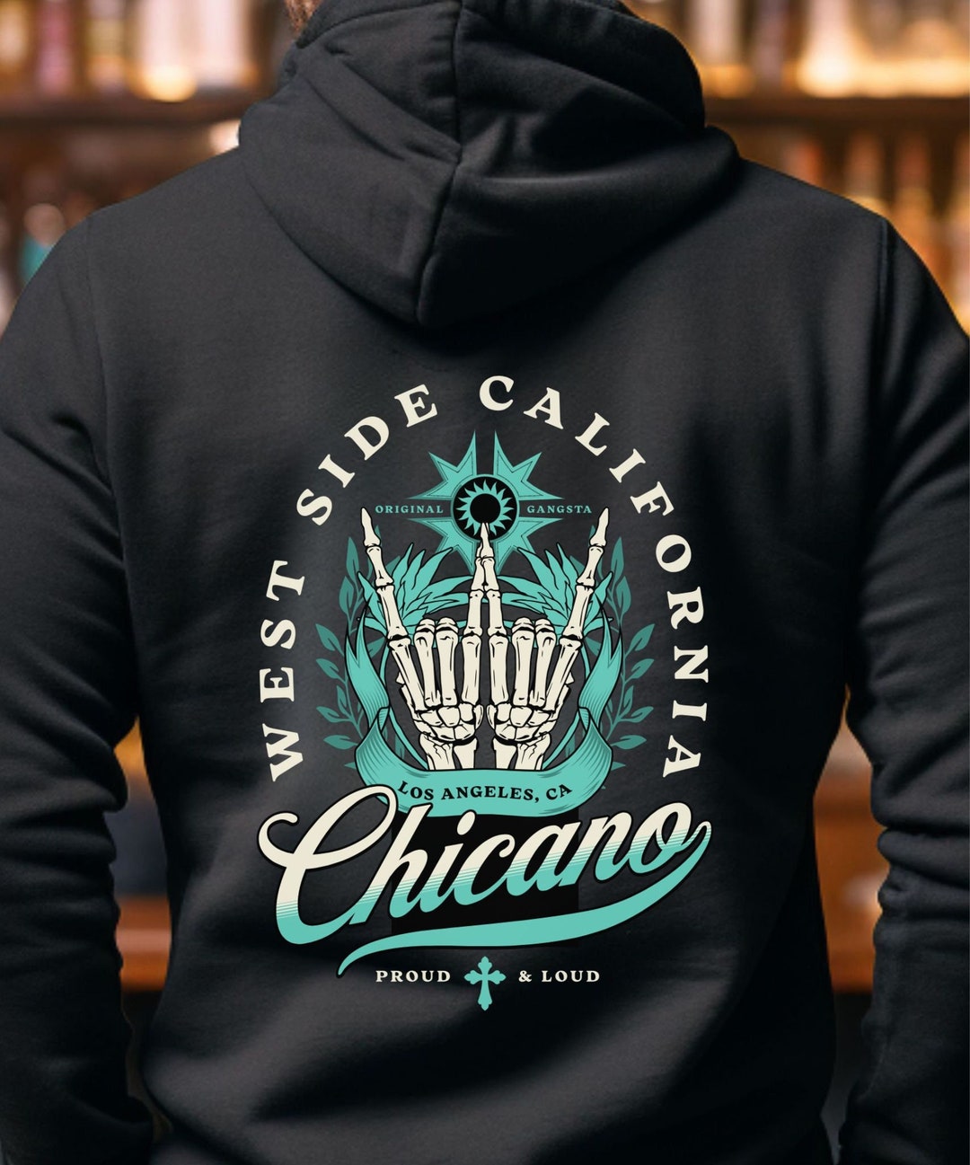 Chicano Hoodie Mens West Side California Chicano Sweatshirt Cozy Skull ...